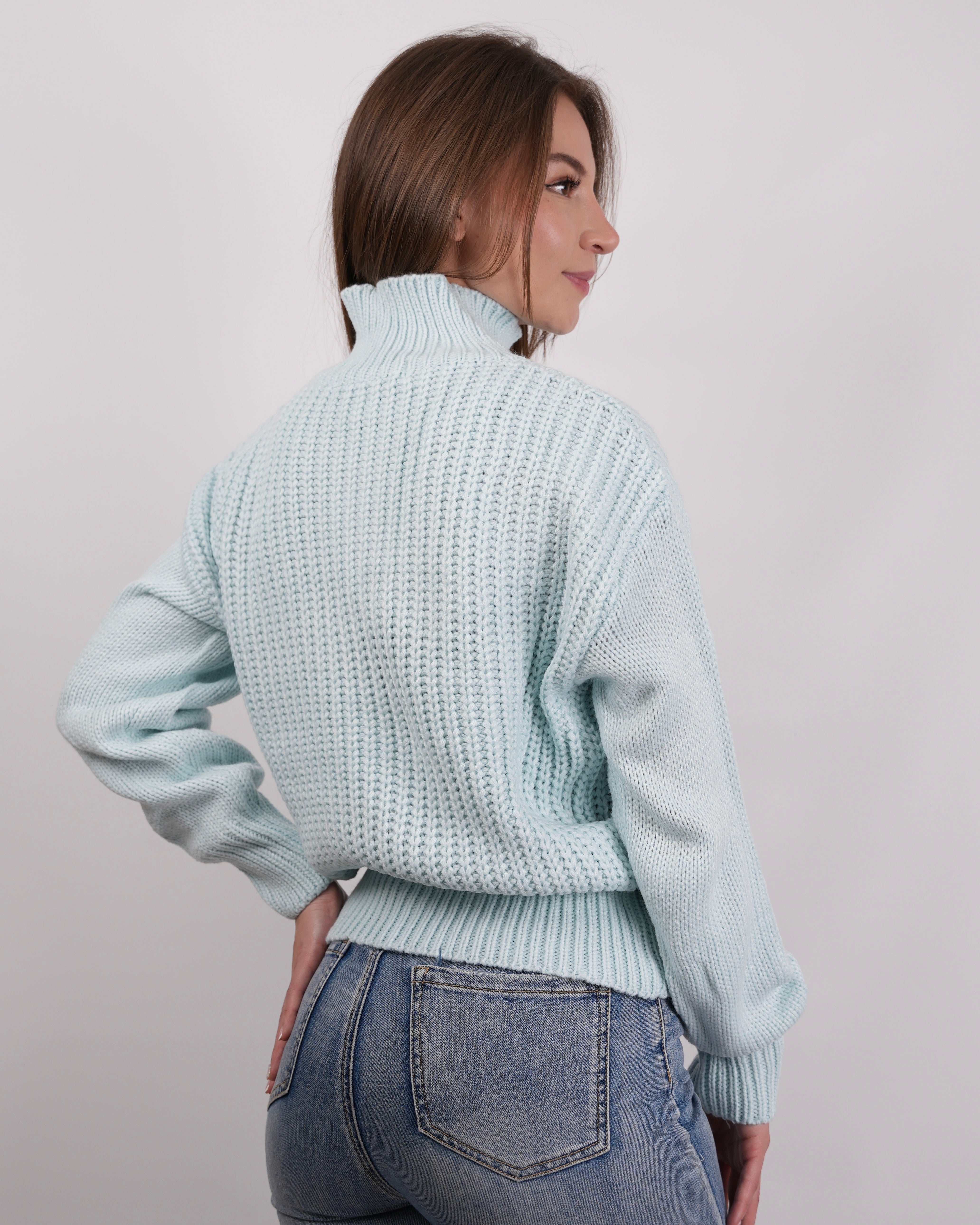 SUÉTER TEJIDO ALGODON AZUL MSA111 – V-TWO